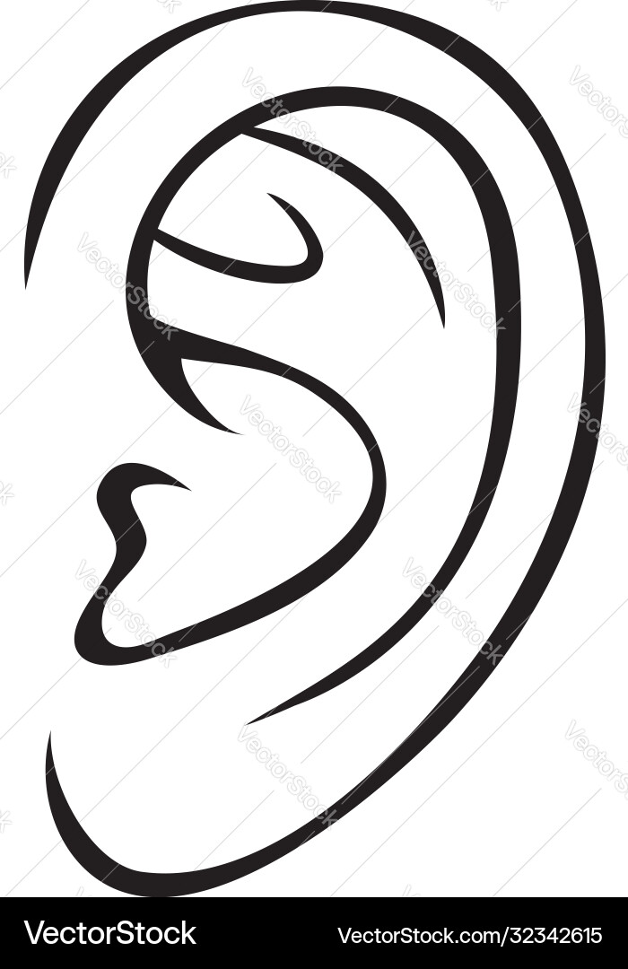 Ear outline icon Royalty Free Vector Image - VectorStock