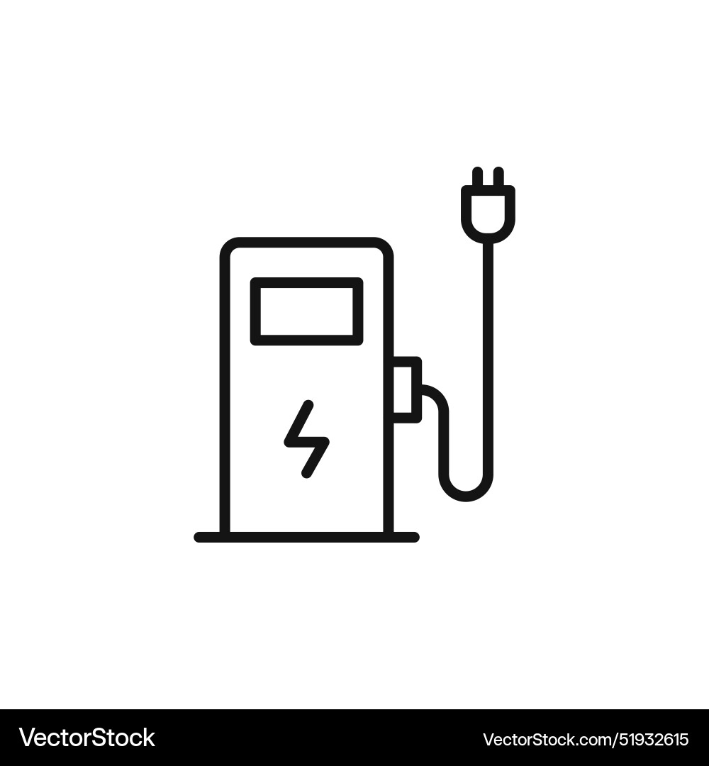 Ev charging station icon for green energy Vector Image