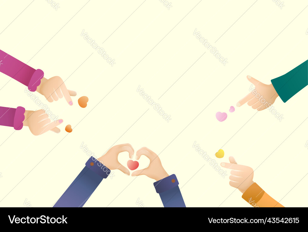 Finger heart and hand Royalty Free Vector Image