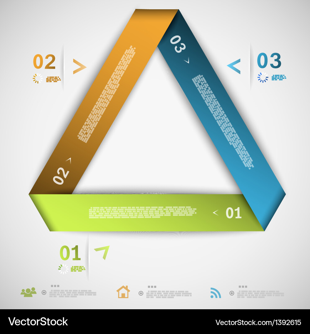 Infographic paper triangle template Royalty Free Vector