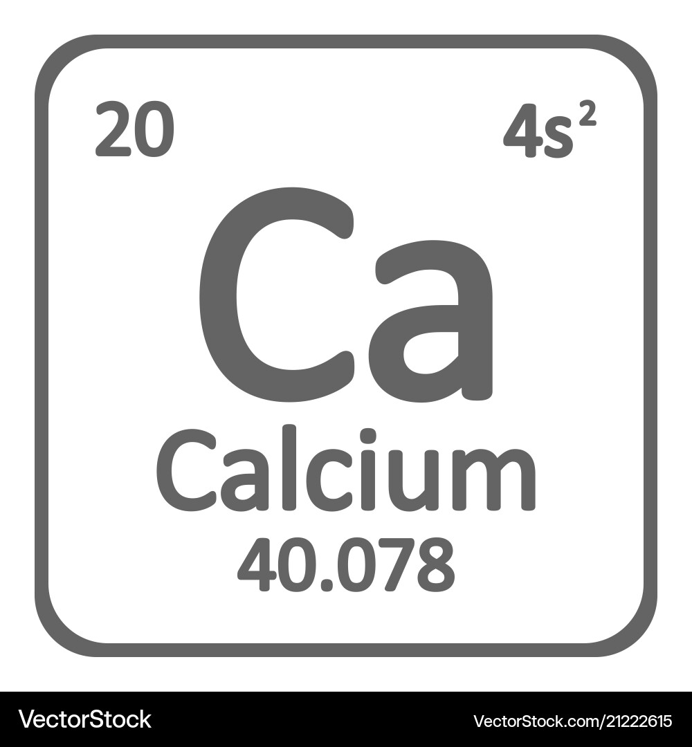 Periodic table element calcium icon Royalty Free Vector