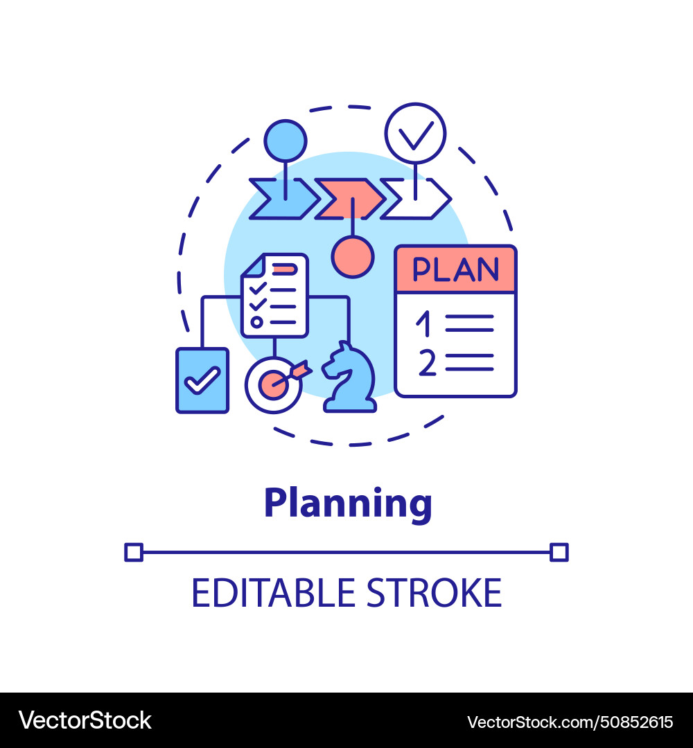 Planning multi color concept icon Royalty Free Vector Image