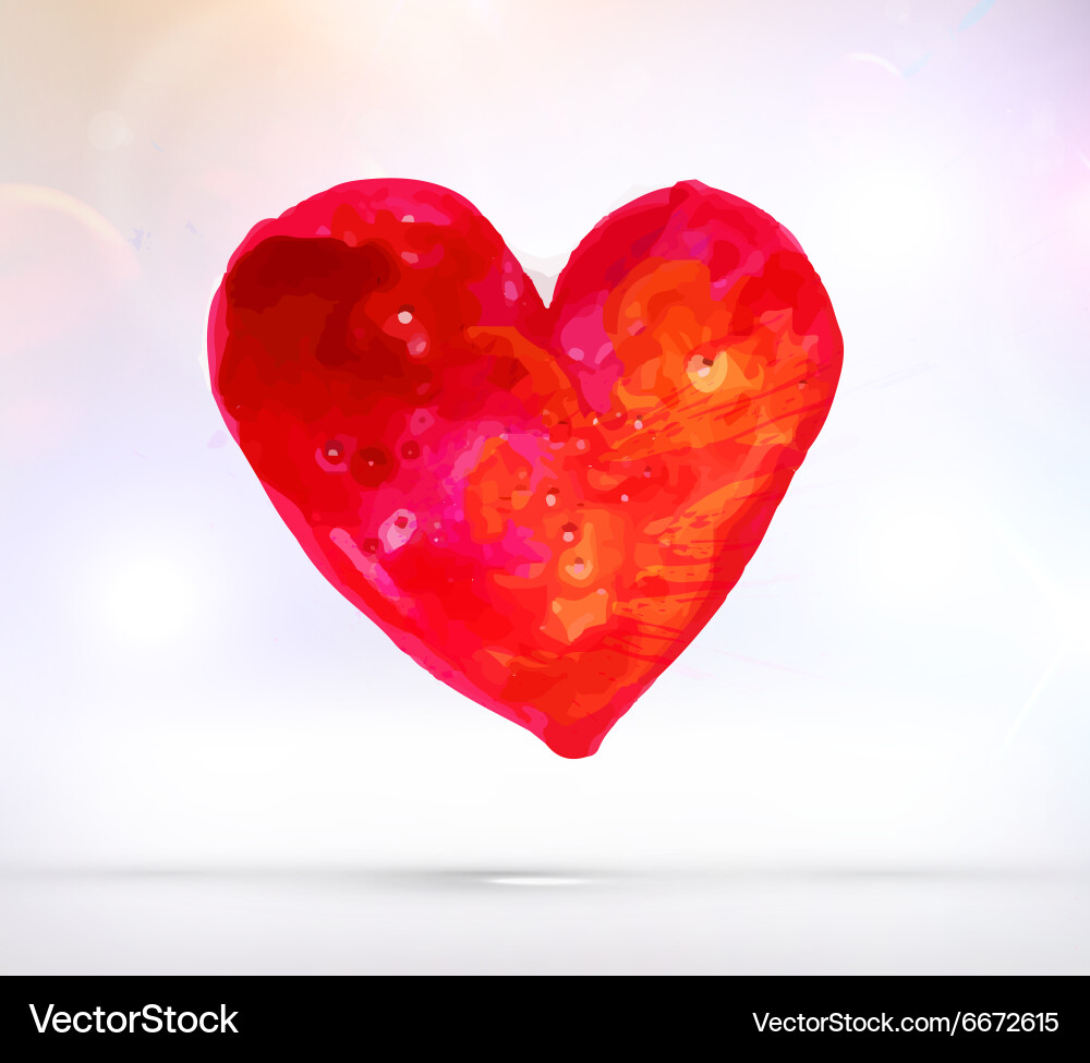 Watercolor love heart Royalty Free Vector Image