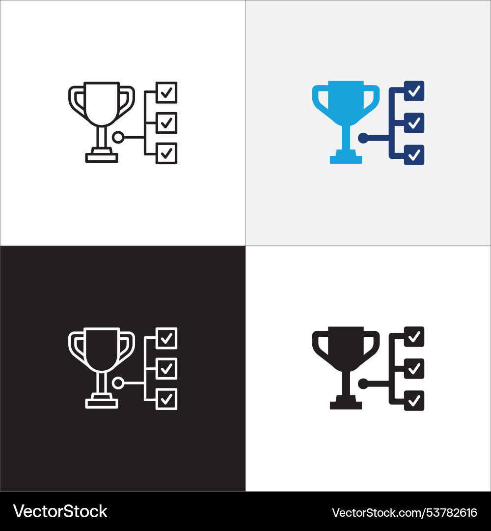 Achievements icon set trophy icons victory Vector Image