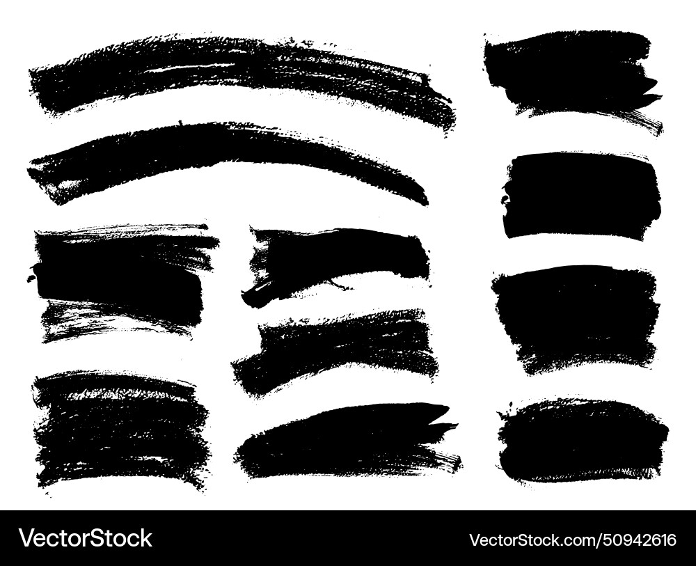 Brush strokes rectangular painted objects Vector Image