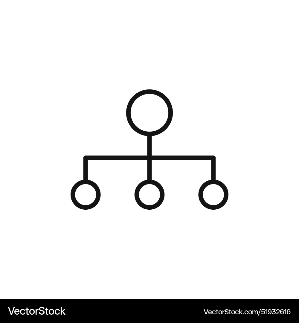 Connected chart icon for data analytics and Vector Image