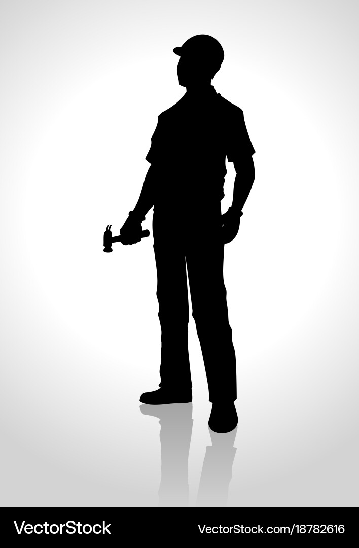 Construction Worker Silhouette Royalty Free Vector Image