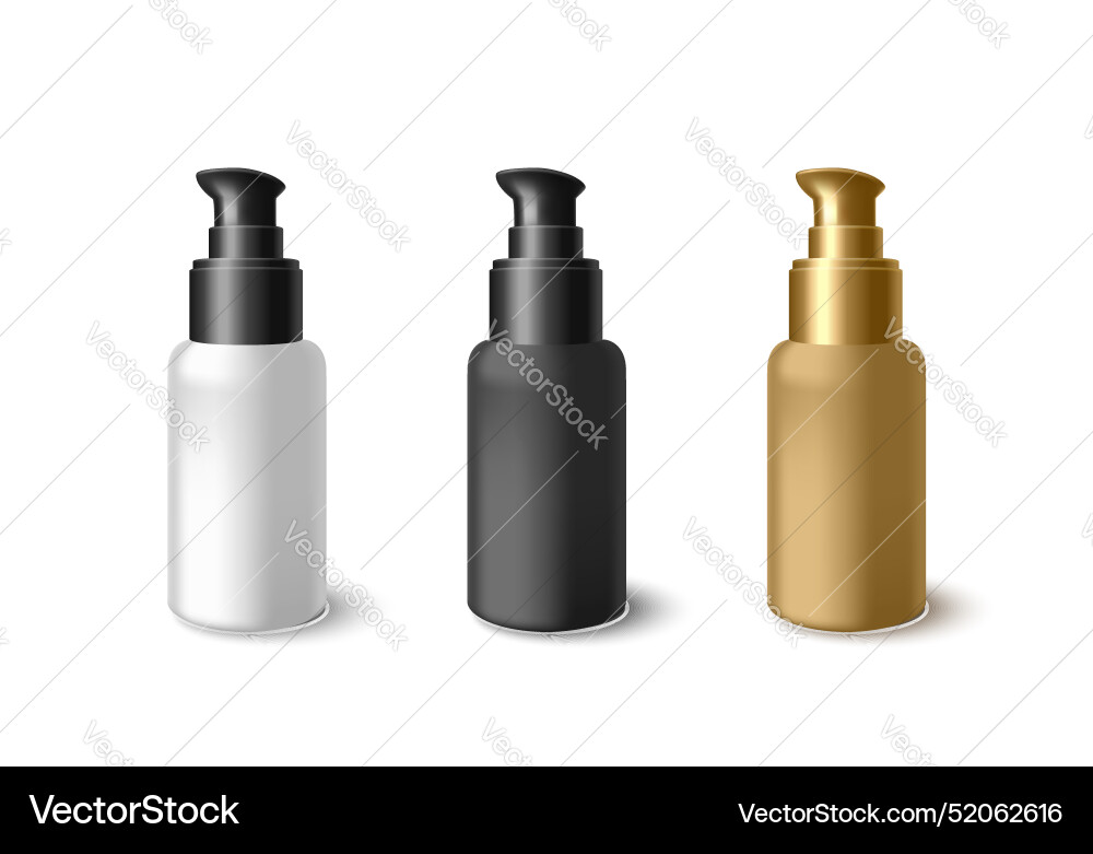 Cosmetic pump bottles set Royalty Free Vector Image