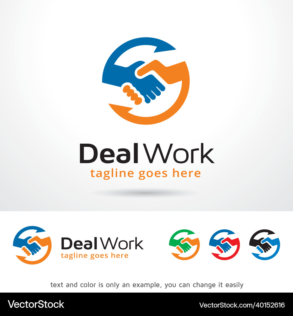 Deal work logo template Royalty Free Vector Image