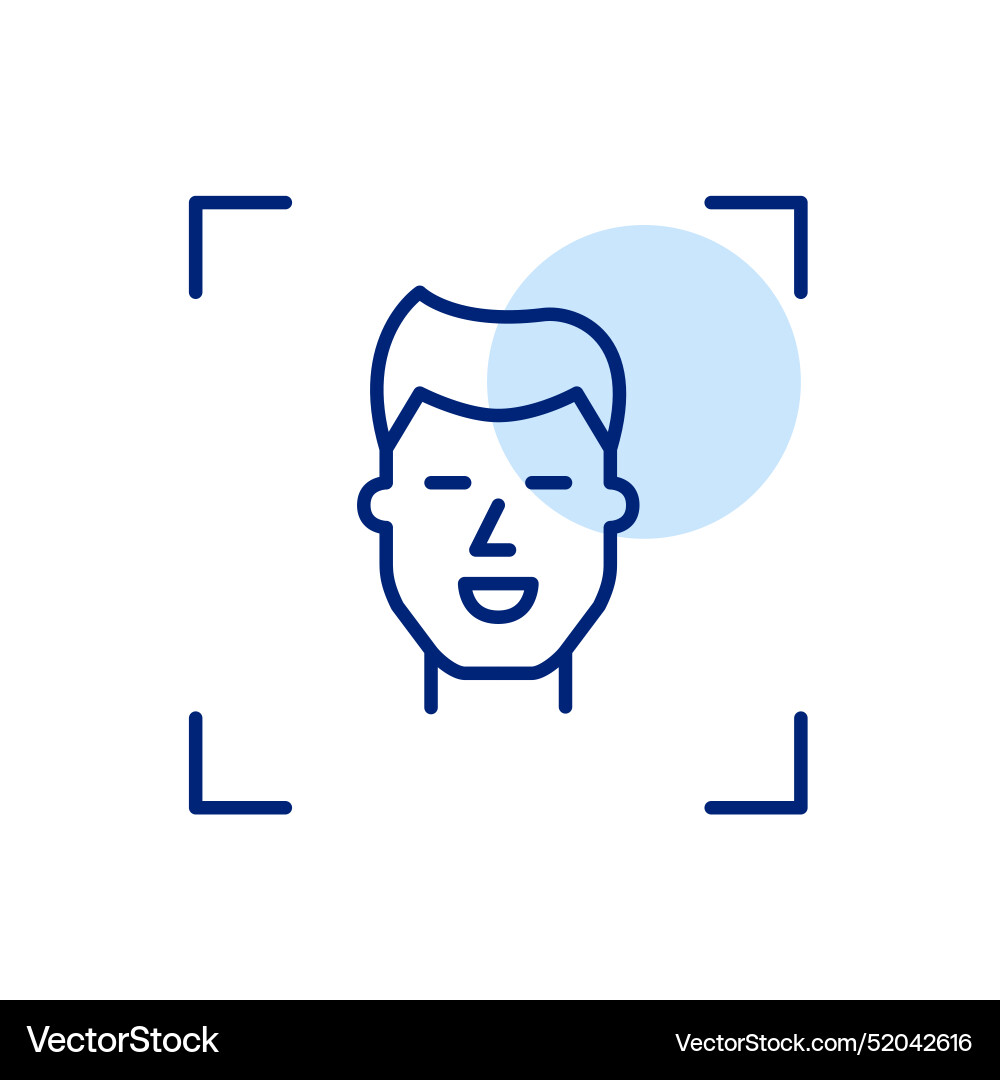 Facial recognition for biometric identification Vector Image