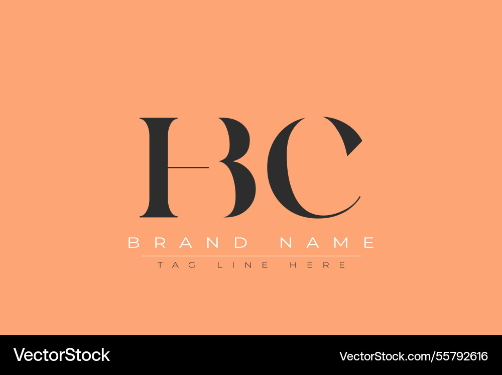 Hbc abstract letter logo design Royalty Free Vector Image