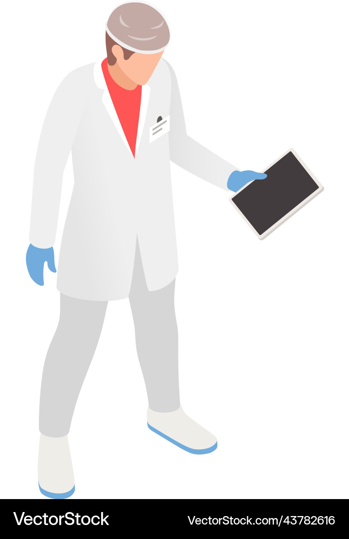 Isometric laboratory worker Royalty Free Vector Image
