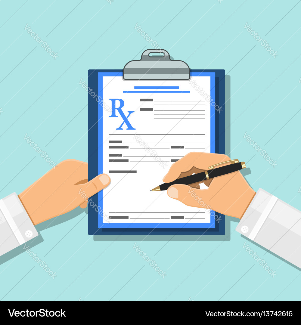 Medical Prescription on Rx Form Royalty Free Vector Image