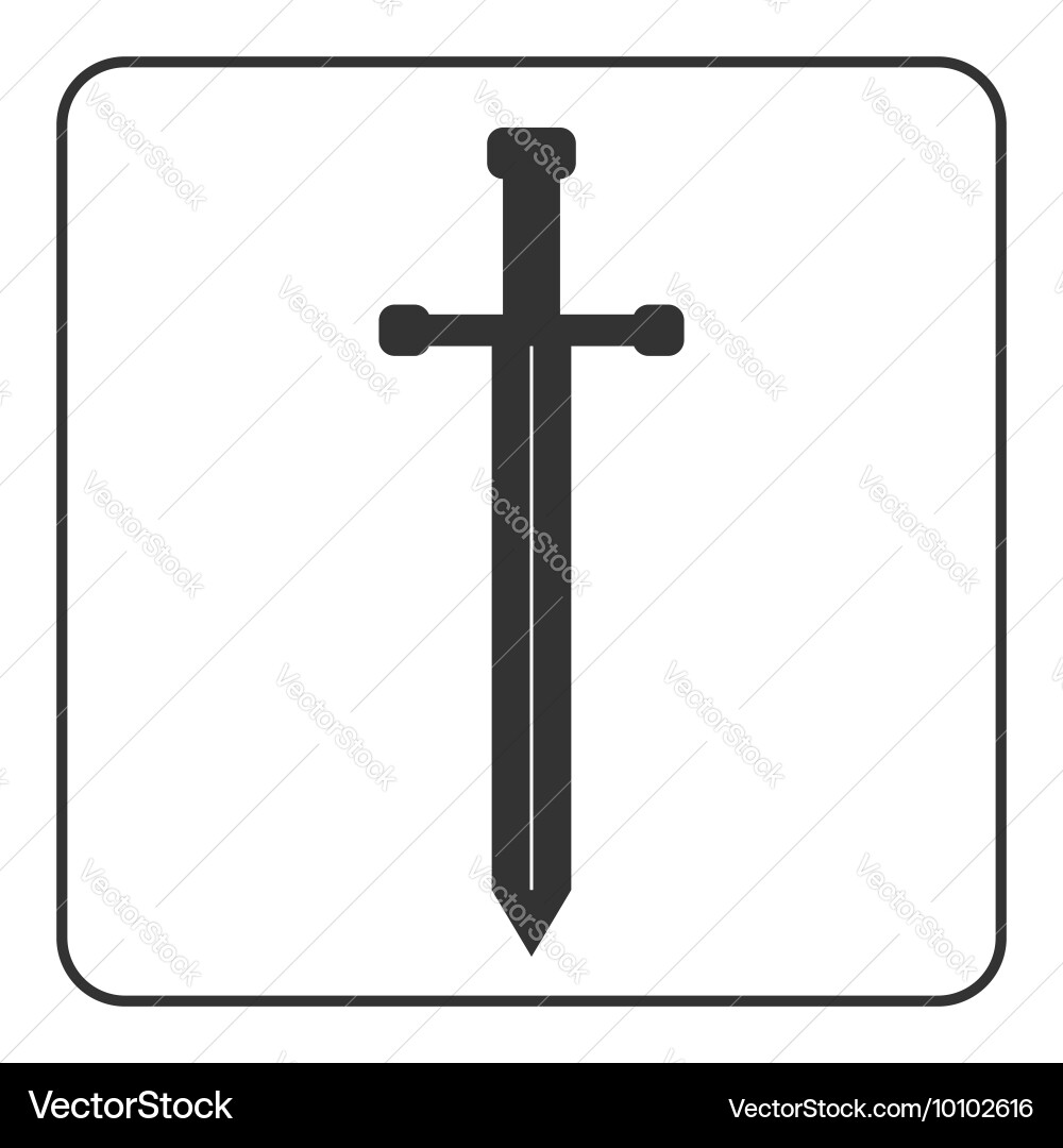 Medieval Gray Sword Icon Royalty Free Vector Image