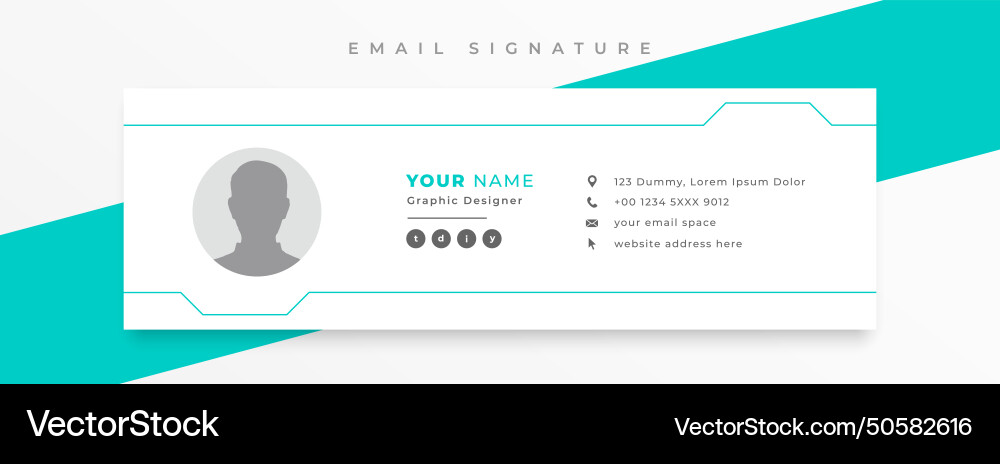 Minimal Stil Post Signature Karte Vorlage Vektorbild