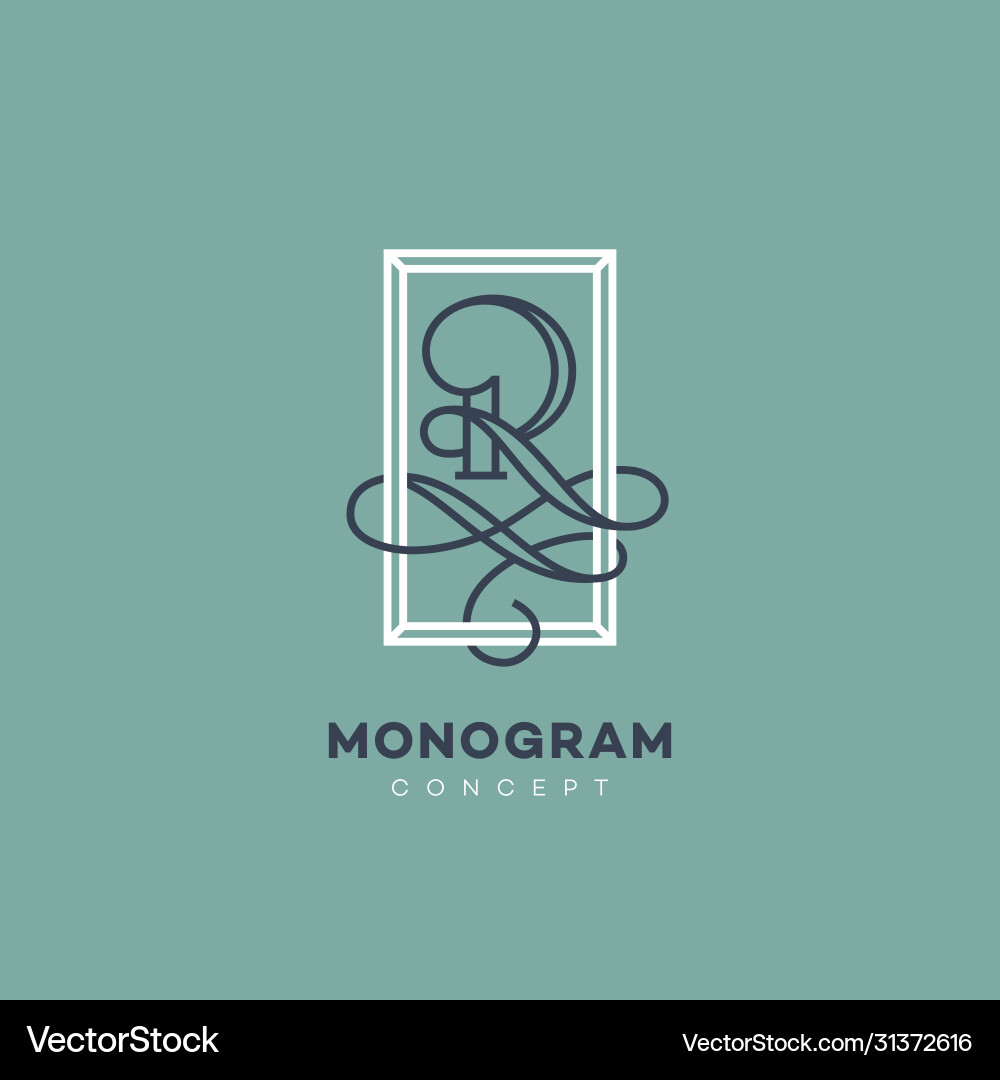Monogram r Royalty Free Vector Image - VectorStock