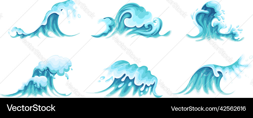 Ocean waves Royalty Free Vector Image - VectorStock