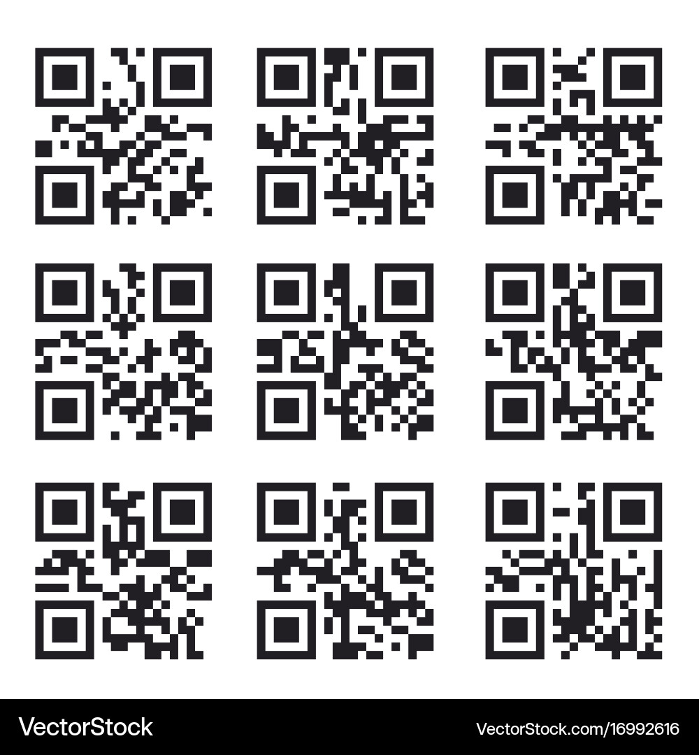 Qr code set square product barcode label Vector Image