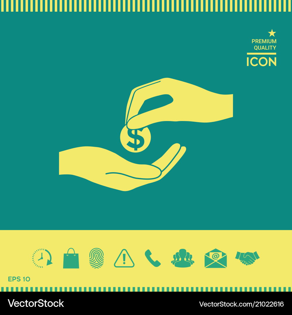 Receiving money icon Royalty Free Vector Image