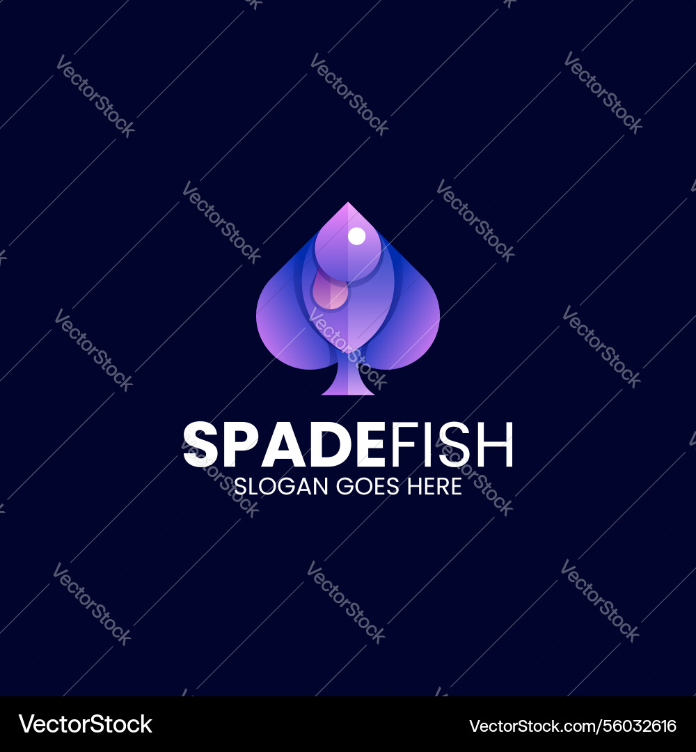 Spade fish gradient colorful logo Royalty Free Vector Image