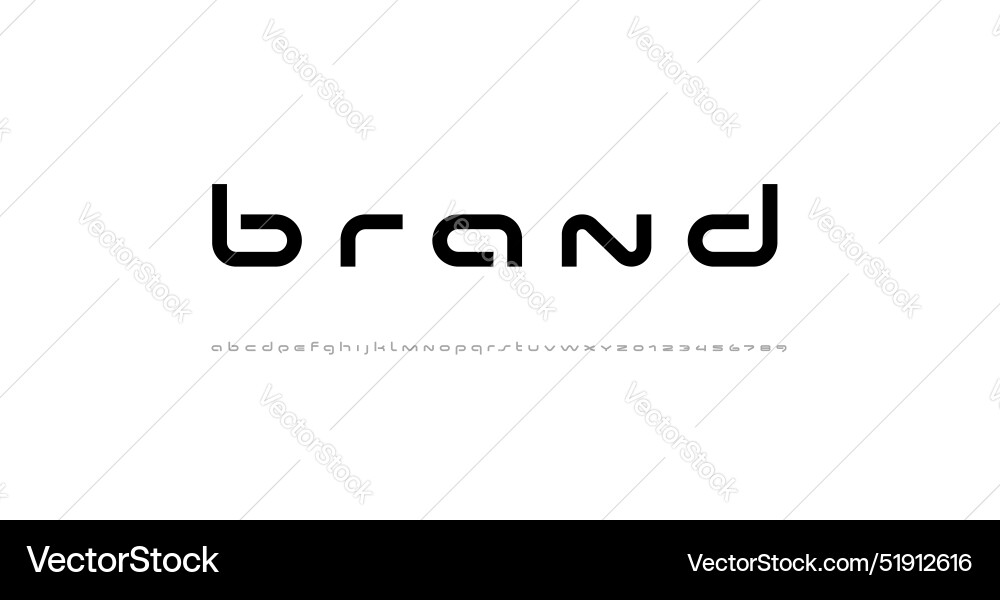 Technical wide thick font digital cyber alphabet Vector Image