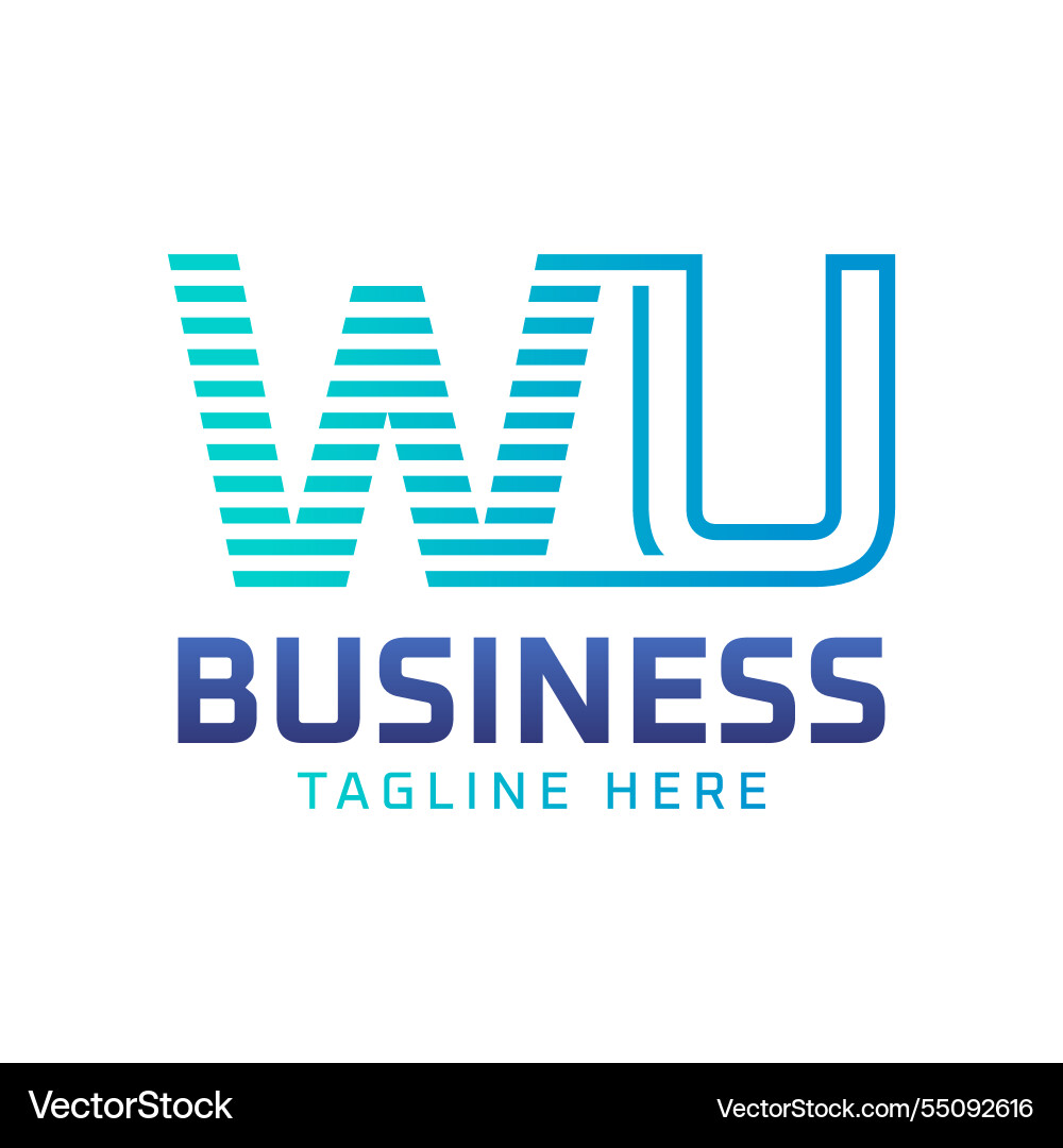 Wu logo design sleek modern letter Royalty Free Vector Image
