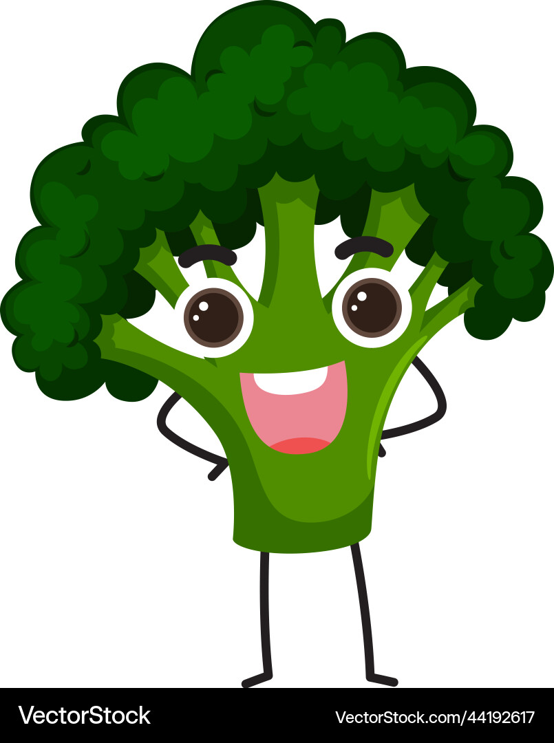 A broccoli cartoon character Royalty Free Vector Image