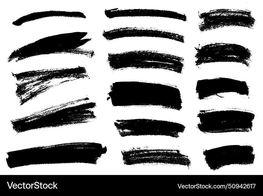 Brush strokes rectangular painted objects Vector Image