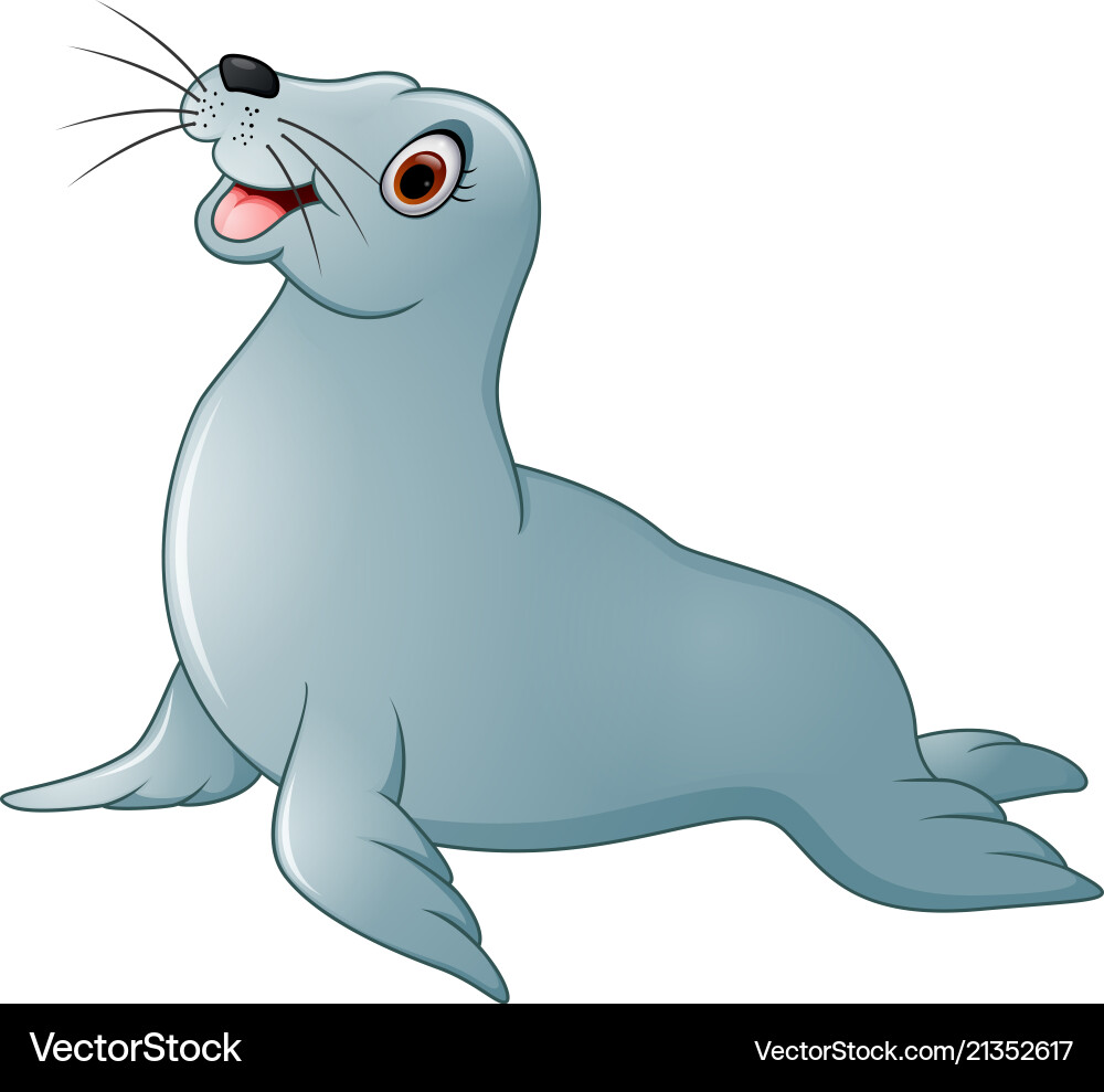 Cute walrus cartoon Royalty Free Vector Image - VectorStock