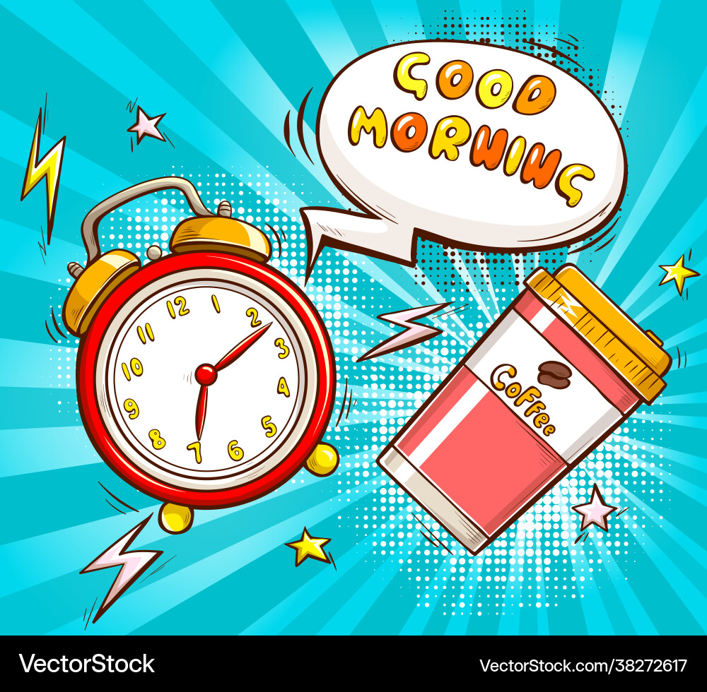 Good morning cartoon banner template Royalty Free Vector