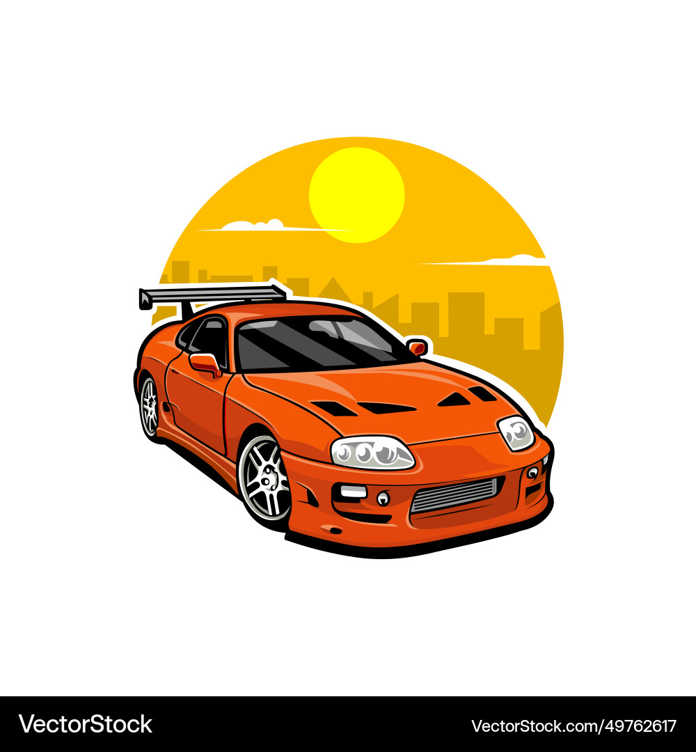 Japanese sport car art Royalty Free Vector Image