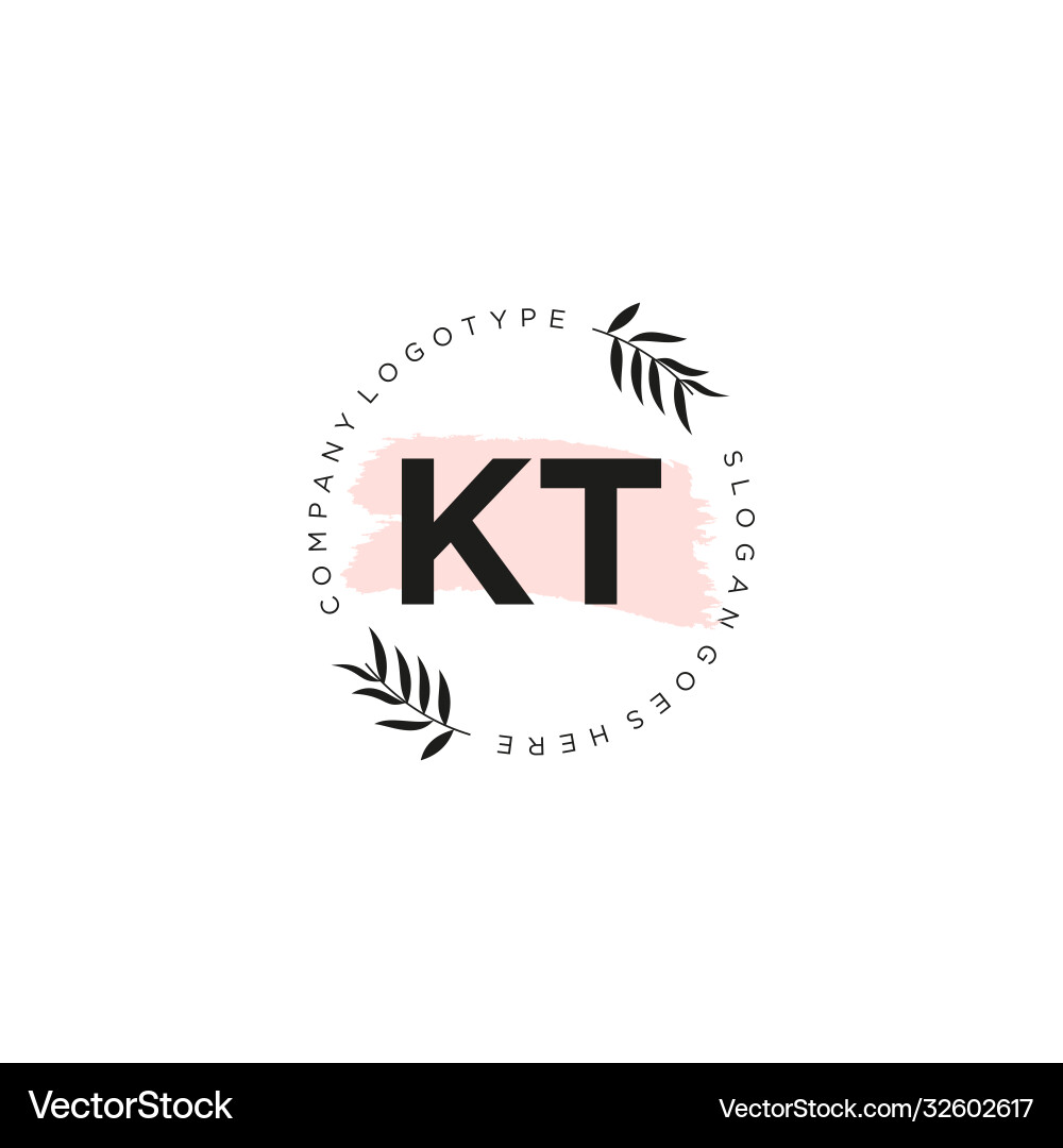 Kt letter logo icon design template elements Vector Image