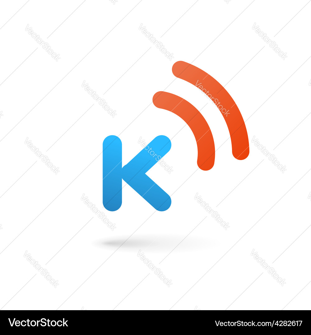 Letter k wireless logo icon design template Vector Image