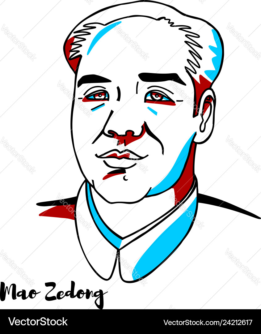 Mao zedong portrait Royalty Free Vector Image - VectorStock