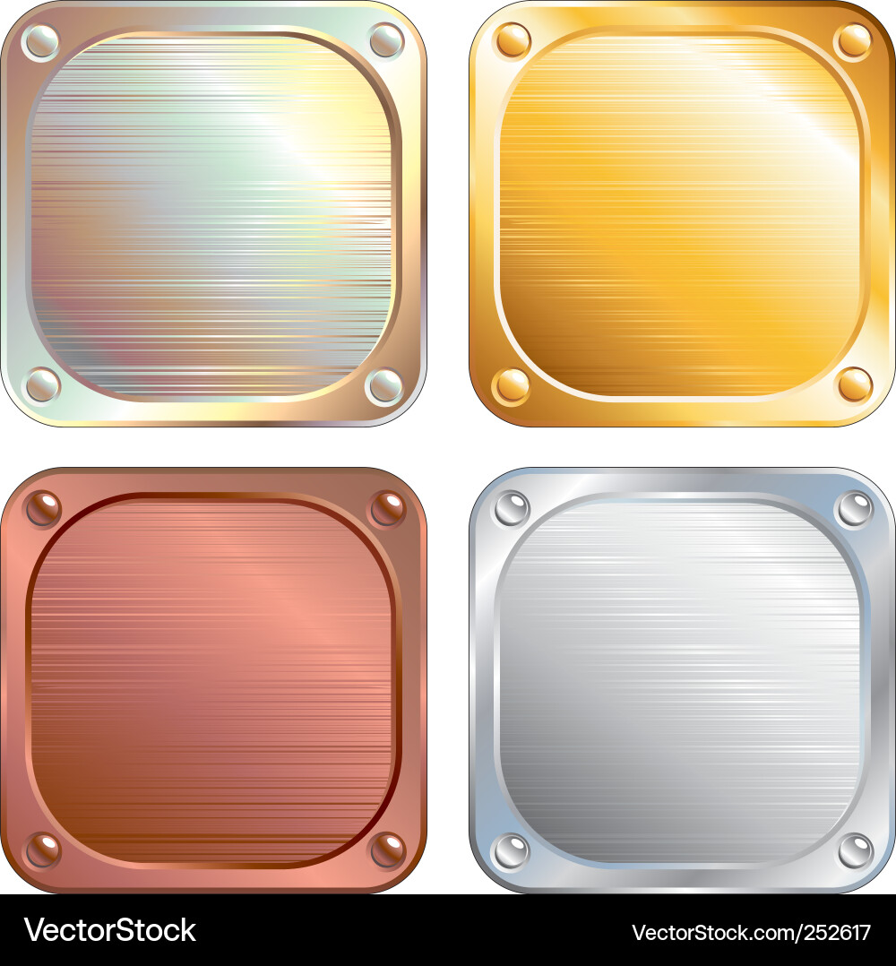 Metallic panels Royalty Free Vector Image - VectorStock