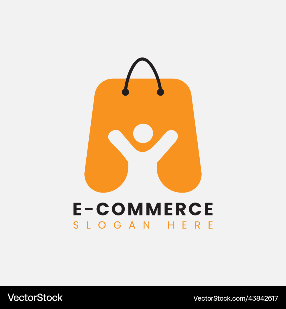 Modern ecommerce online shop store logo design Vector Image