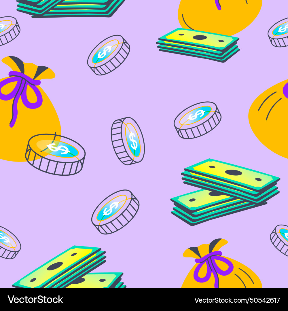 Money and savings pattern Royalty Free Vector Image