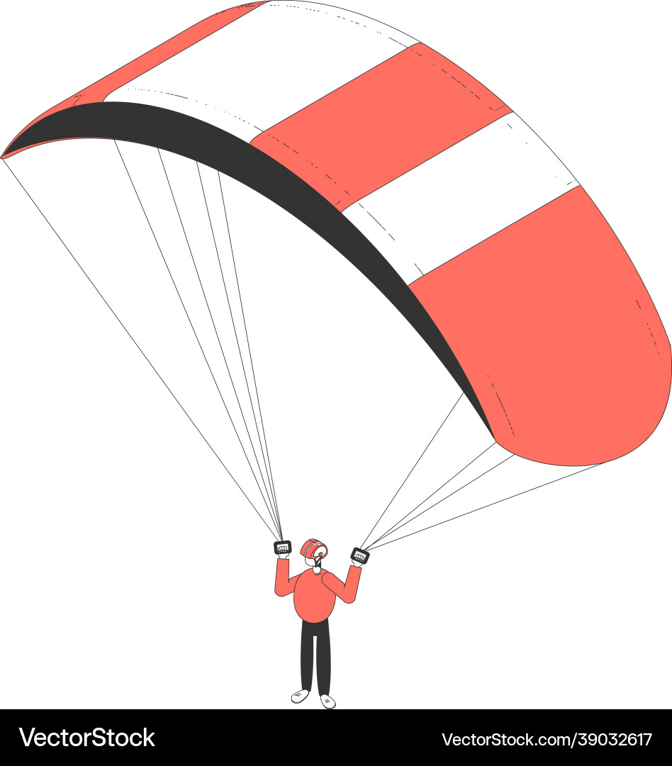 Parachute landing isometric composition Royalty Free Vector