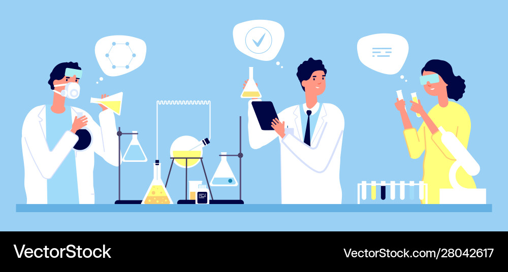 Pharmaceutical Laboratory Scientists Royalty Free Vector