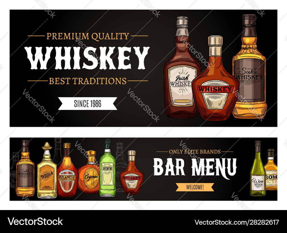 Premium Alcohol & Bar Menu Royalty Free Vector Image