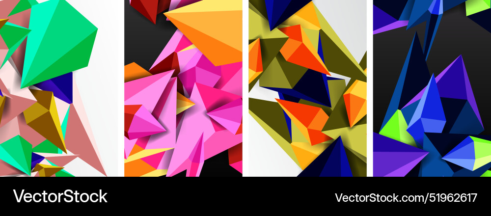 Triangle abstract concepts poster set Royalty Free Vector