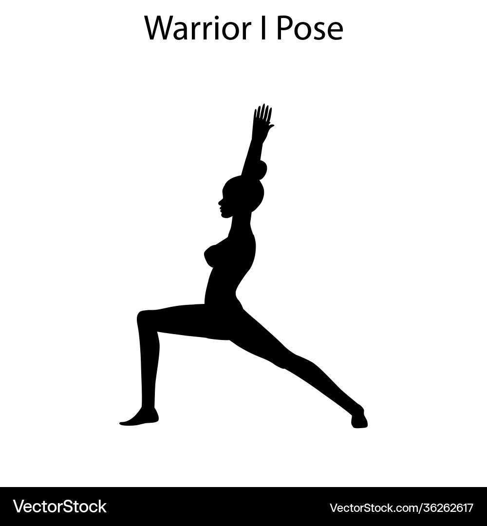 Yoga Silhouette Warrior Warrior Yoga Pose Stock Illustrations