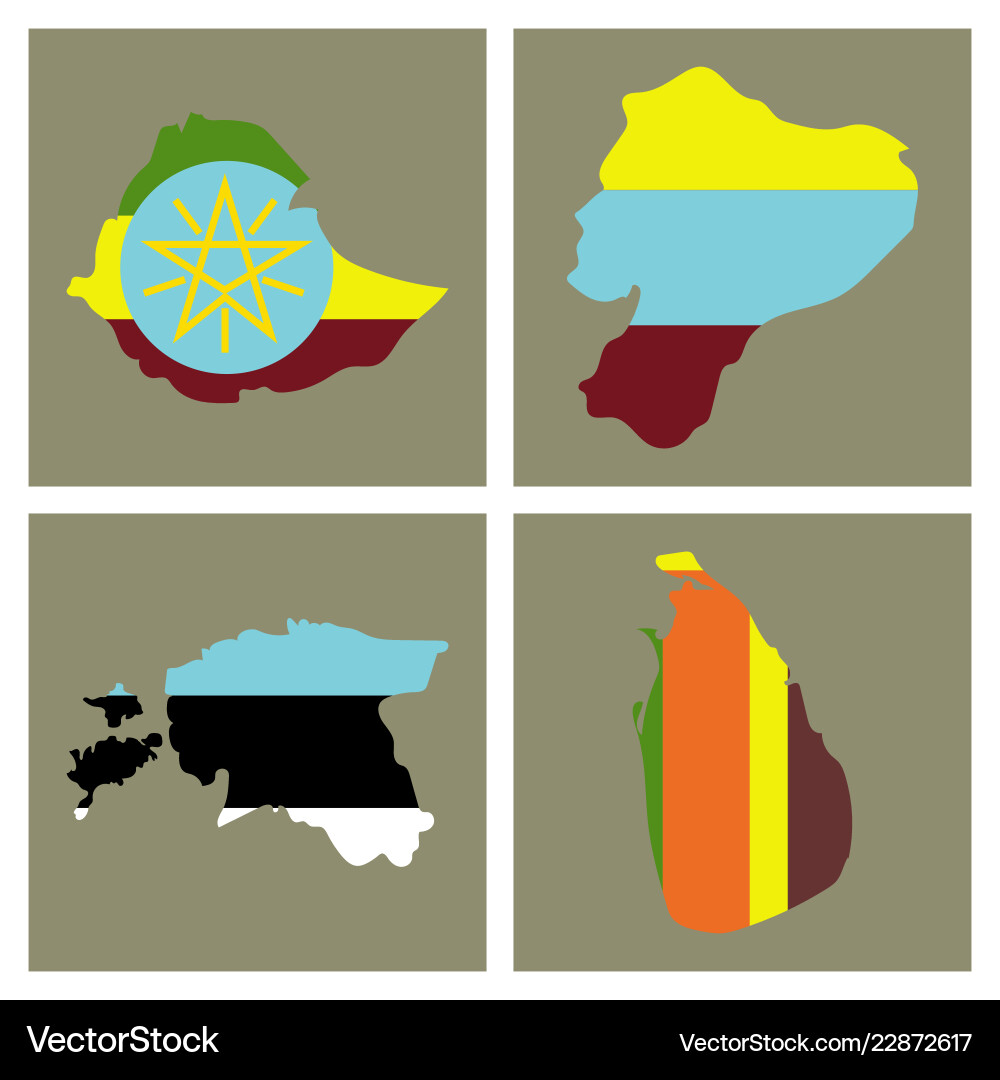 World map-countries in color on white background Vector Image