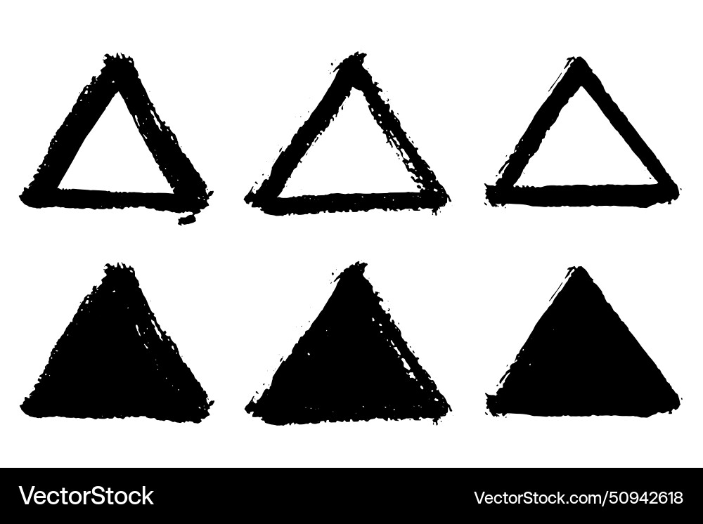 Brush strokes set of triangular text boxes Vector Image