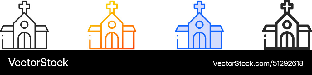 Church iconthin linear gradient blue stroke Vector Image