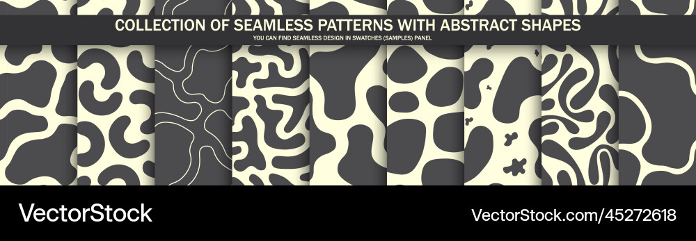 Collection of black and white seamless patterns Vector Image