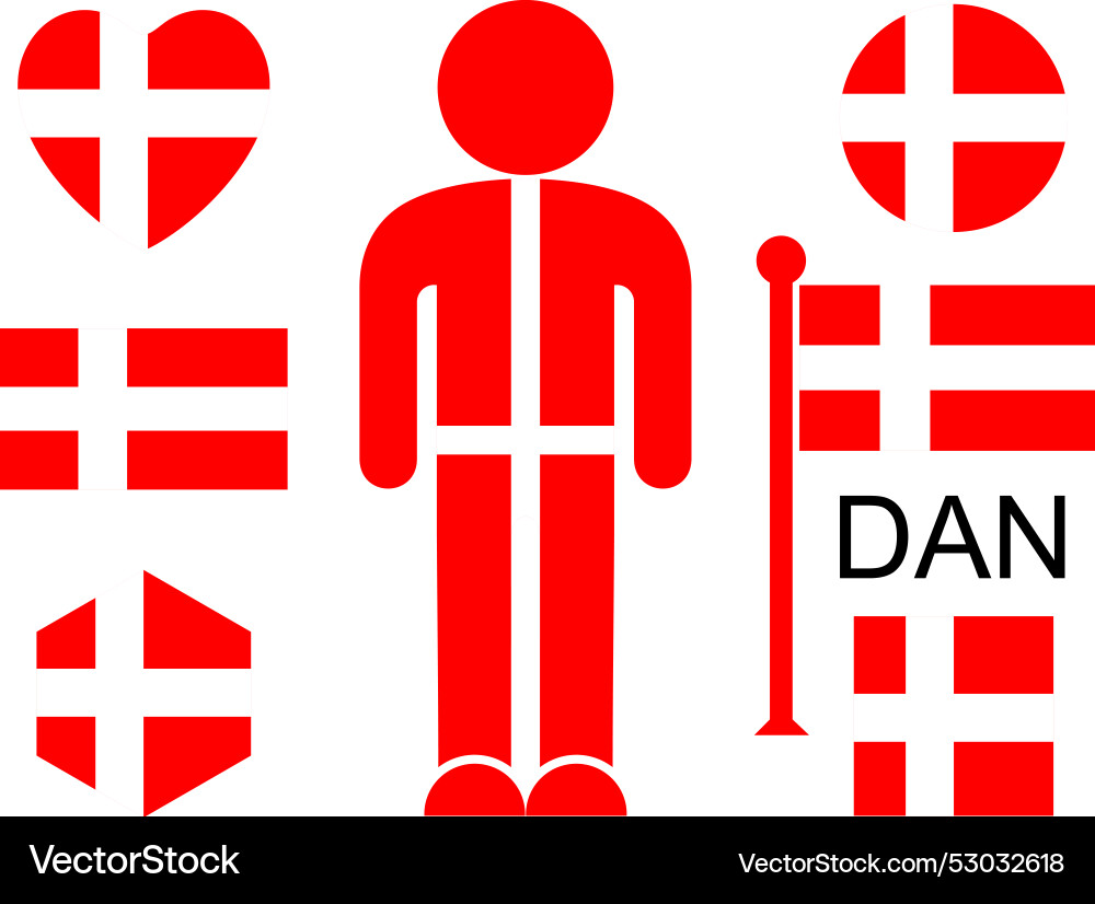Danish flag Royalty Free Vector Image - VectorStock