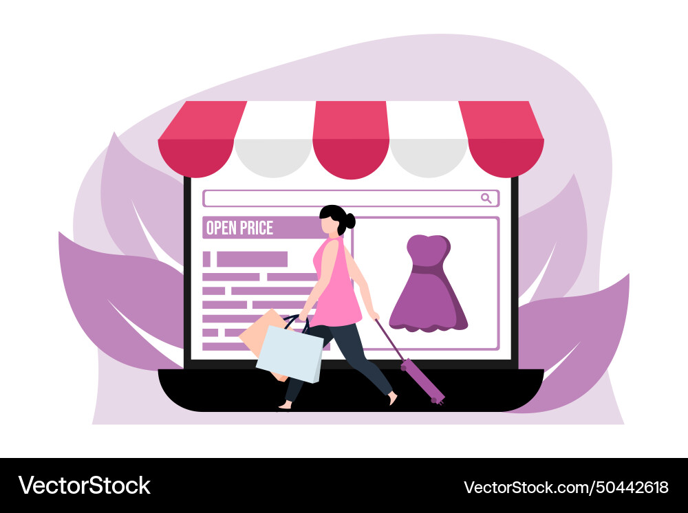 E commerce flat design Royalty Free Vector Image