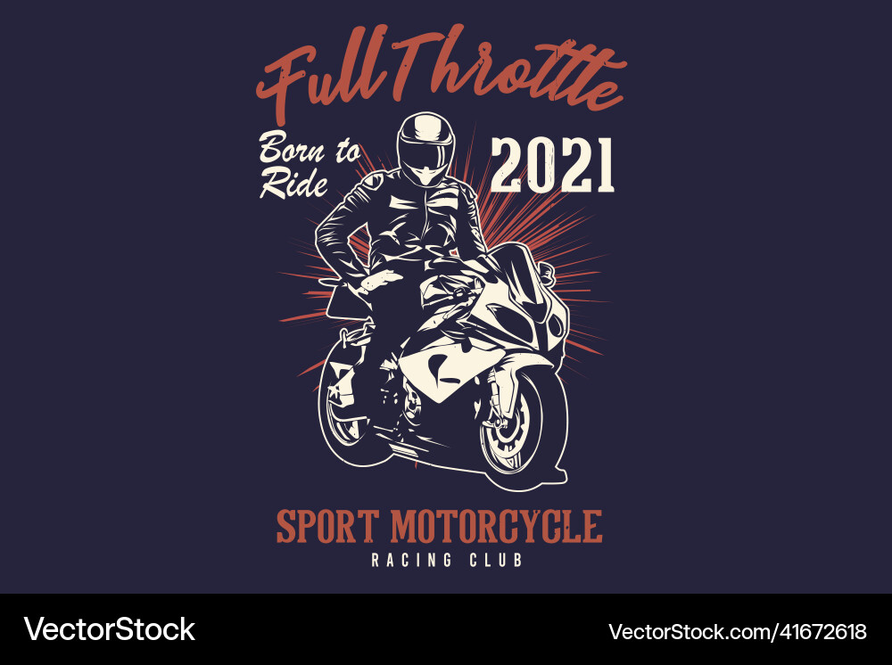 Full Throttle Motorcycle Racing Royalty Free Vector Image