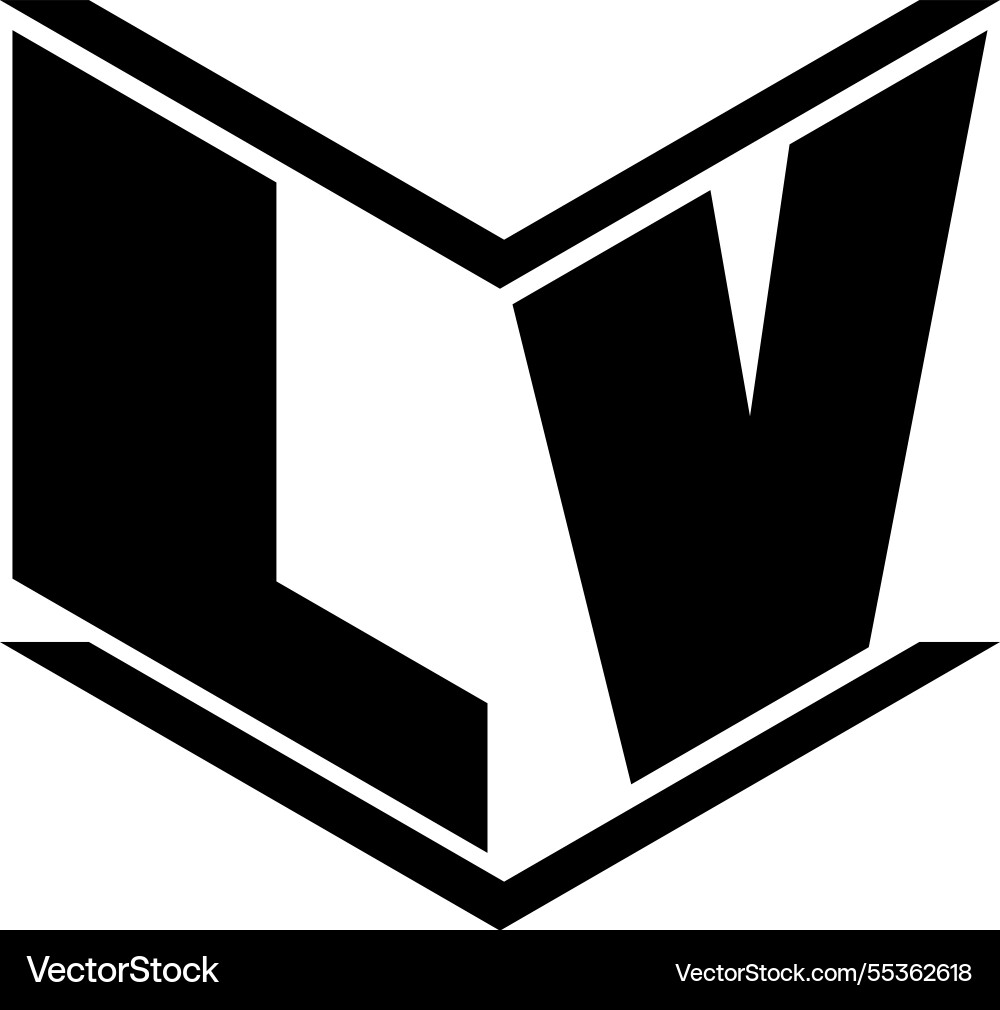 Lv monogram logo with a modern and minimalist Vector Image